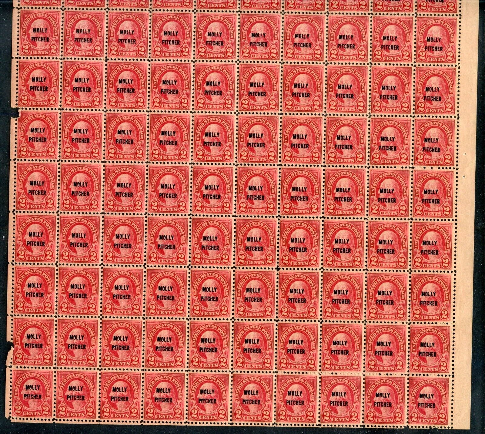 United States Scott #646 Molly Pitcher Left Selv+ TWO Stamp Damage ...