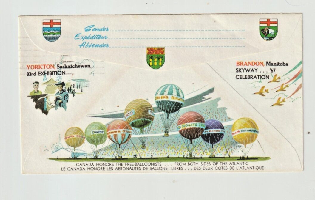 Canada 1967 Balloon Post Illustrated Cover First Flight Canadian ...