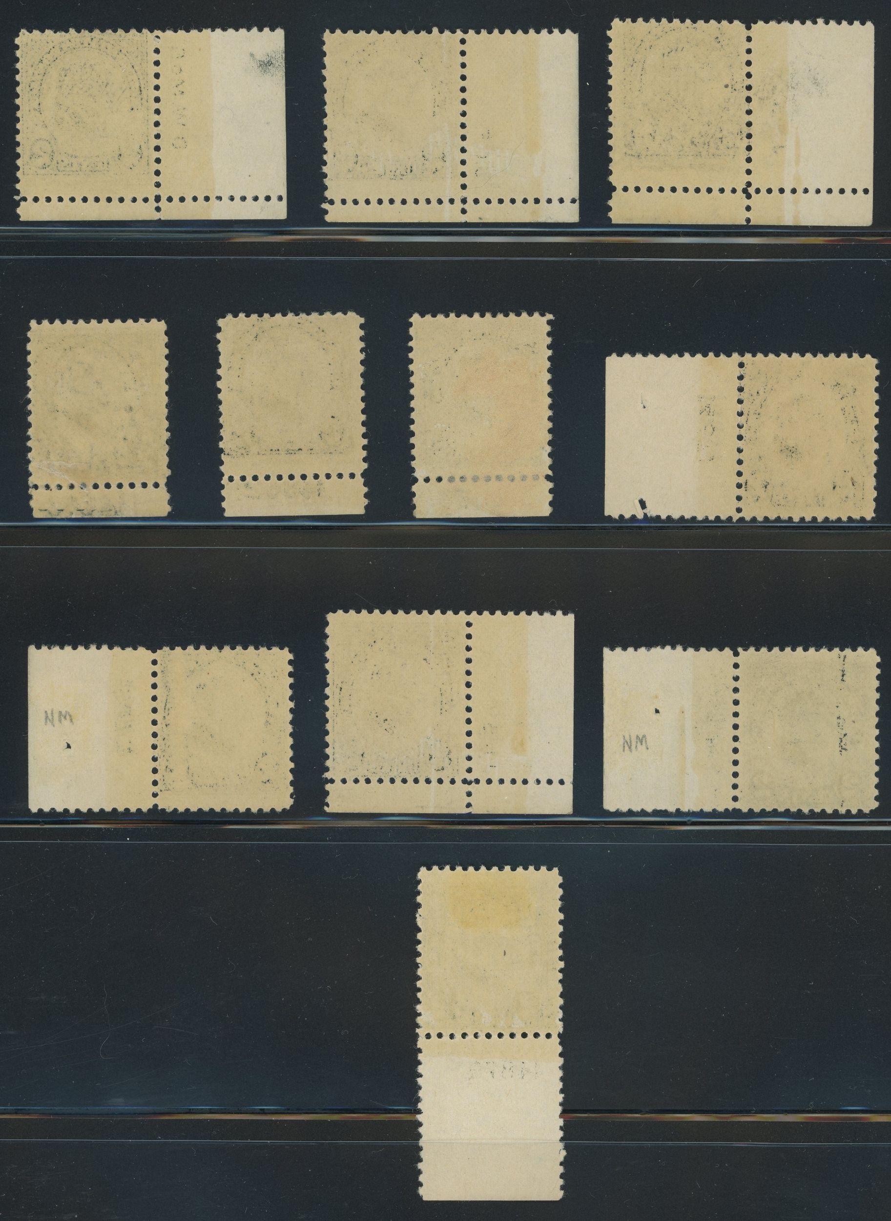 USA 610 - Harding Memorial - Group of 11 plate #/ inscription singles ...