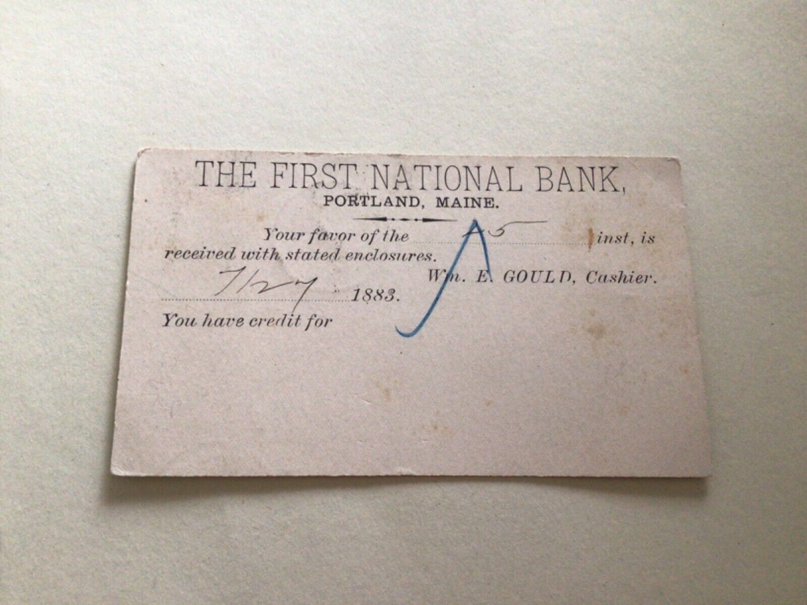 U. S. Portland Maine National Bank 1883 postcard A14521 | United States ...