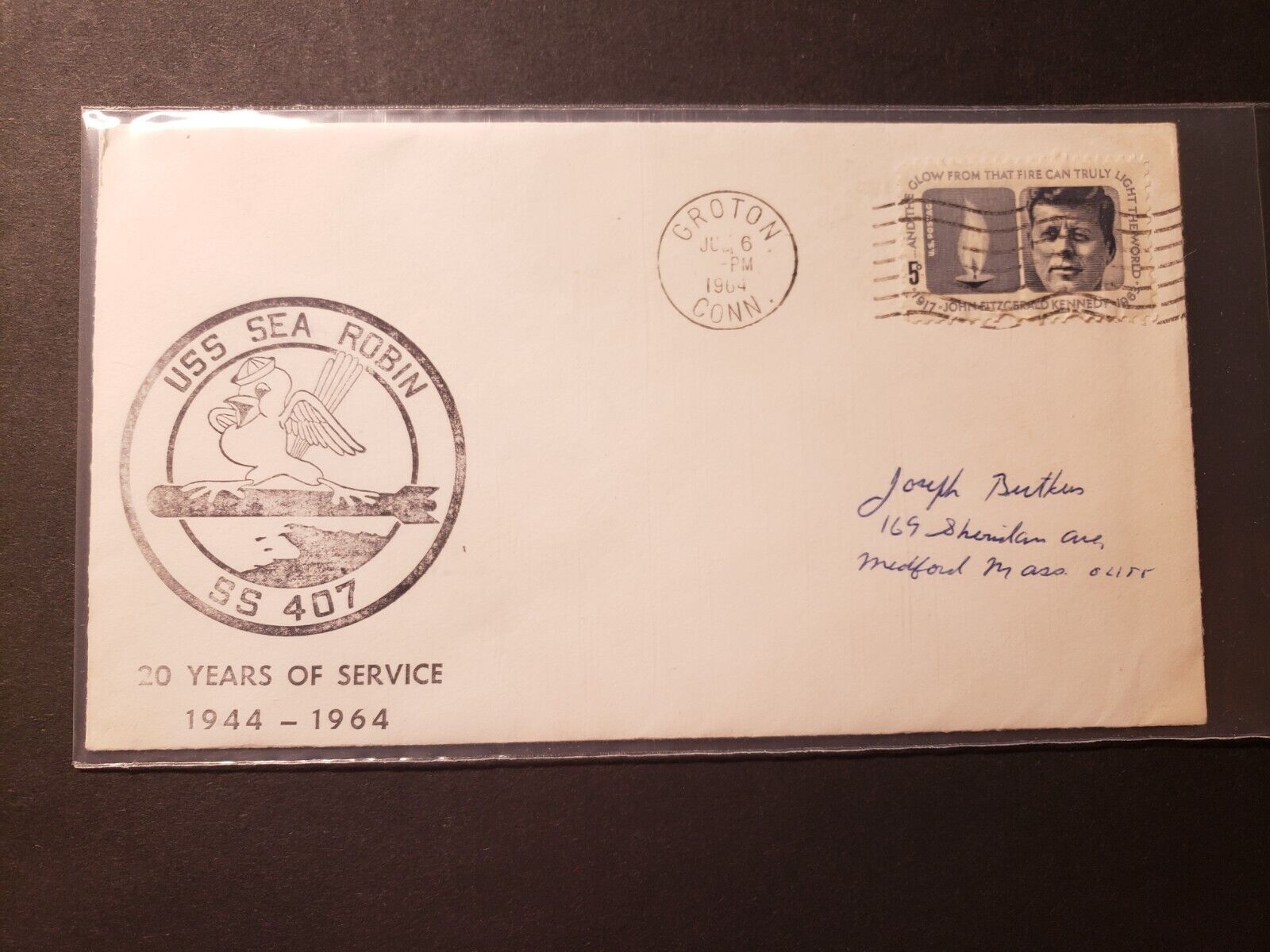 Submarine USS SEA ROBIN SS-407 Naval Cover 1964 ANNIVERSARY Cachet ...