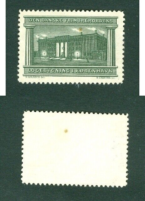 Denmark. Poster Stamp MNG. Freemason Masonic Grand Lodge Building. See ...