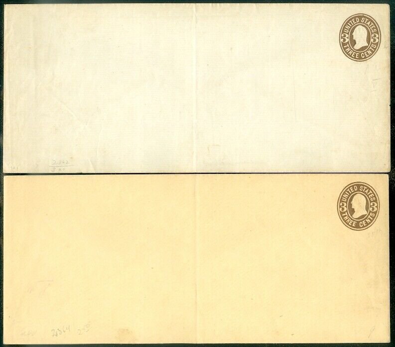 USA 1864 3 cent pink stamped envelope pair U58, U59 | United States ...