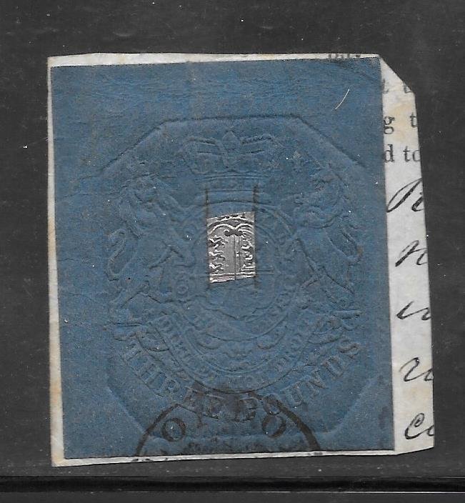 Great Britain impressed revenue stamp Duty 3 Pounds Used on Piece ...