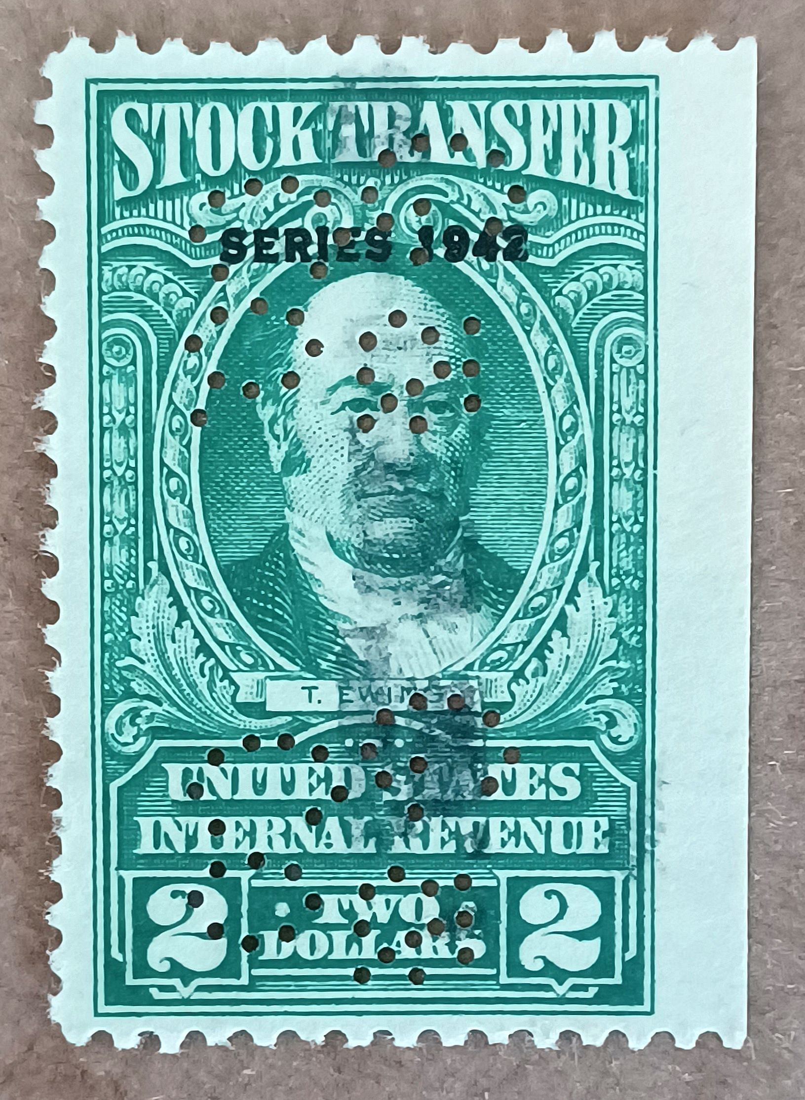 United States #RD128 $2 T. Ewing Stock Transfer Revenue USED (1942 ...