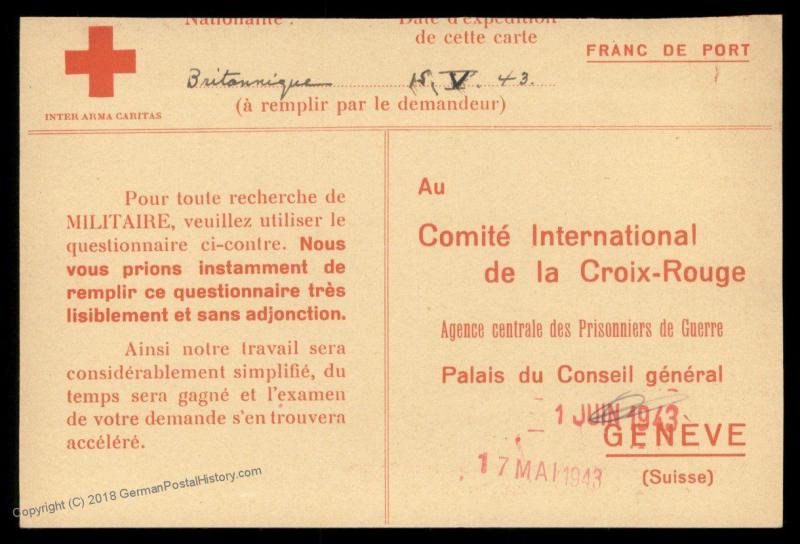 UK 1943 Singapore RAF Japanese FUKUOKA POW Camp Red Cross Cover ...