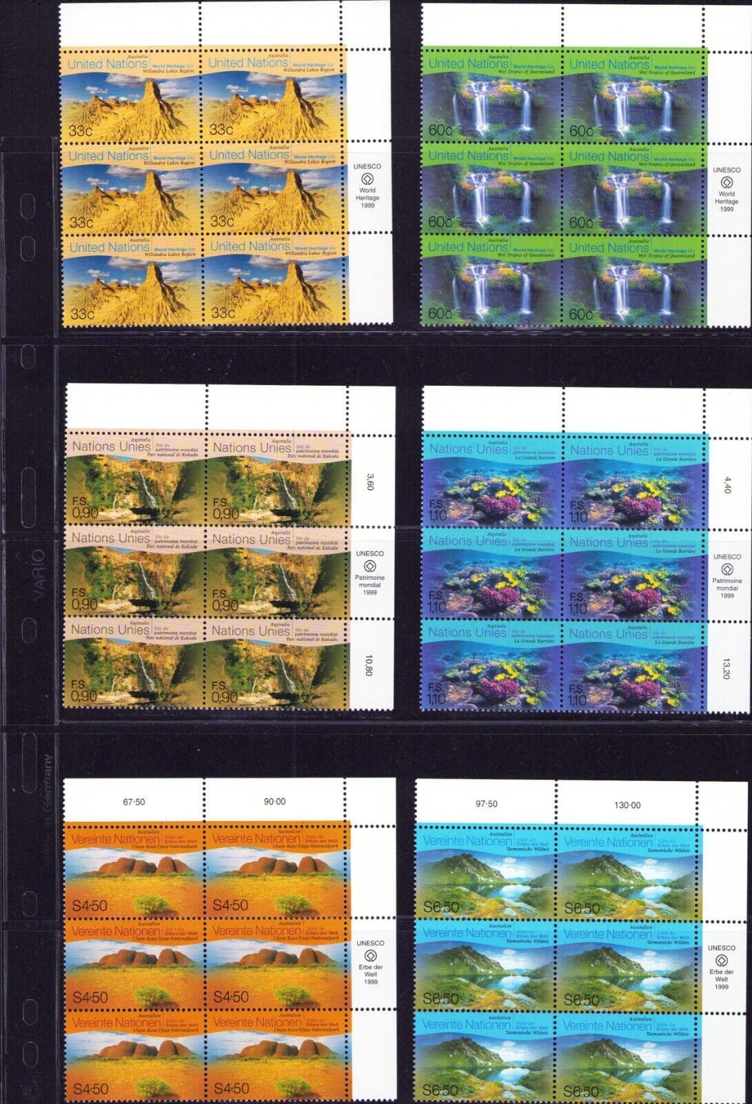 UN 1999 3 Offices World Heritage Sites Australia Top Right Corner ...