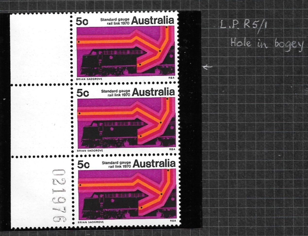 1970 Australia 471 Plate # strip of 3 with minor flaw MNH | Australia ...