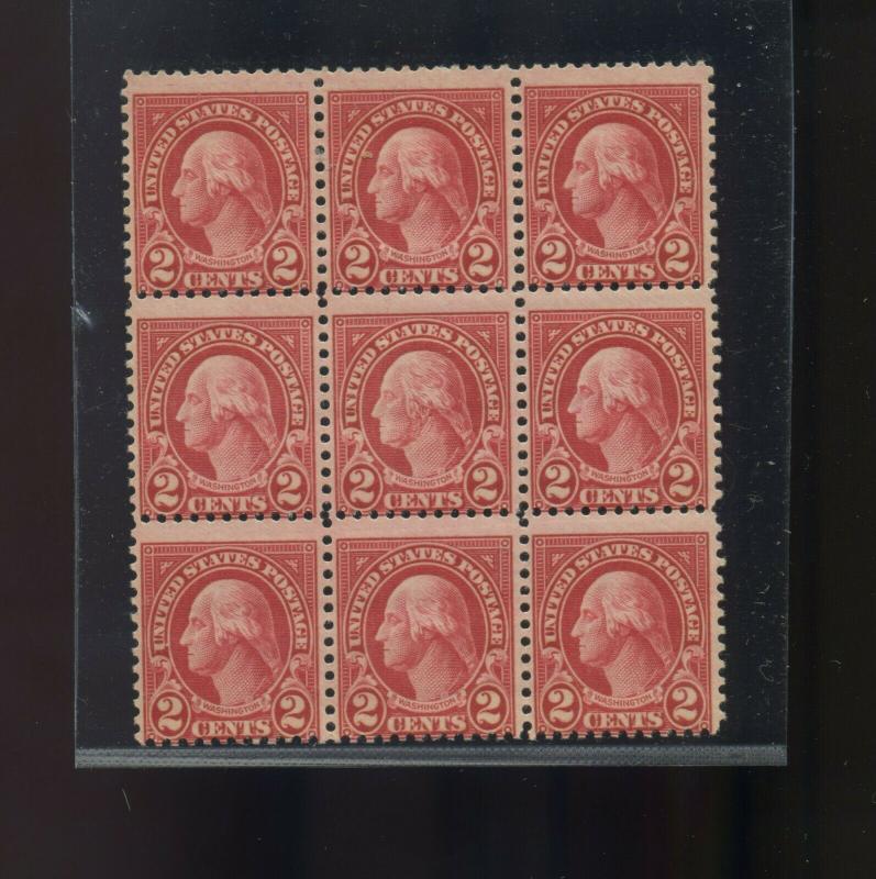 Scott #634 Var Washington Recut "LONG EAR" Stamp in Block of 9 Mint NH ...