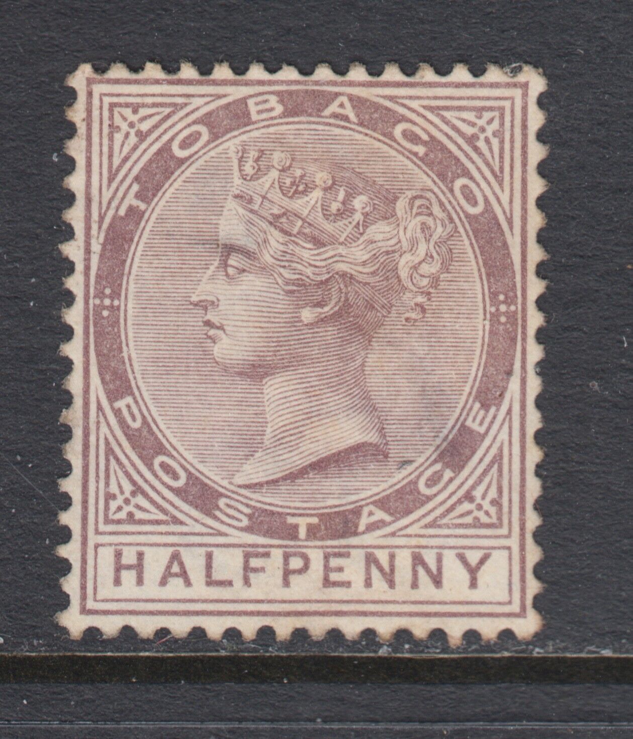Tobago, Sc 8 MNG. 1880 ½p brown violet QV, no gum, thin, VF appearing ...
