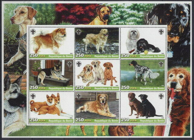 2005 dogs miniature sheet domestic animals scouts emblem | United ...