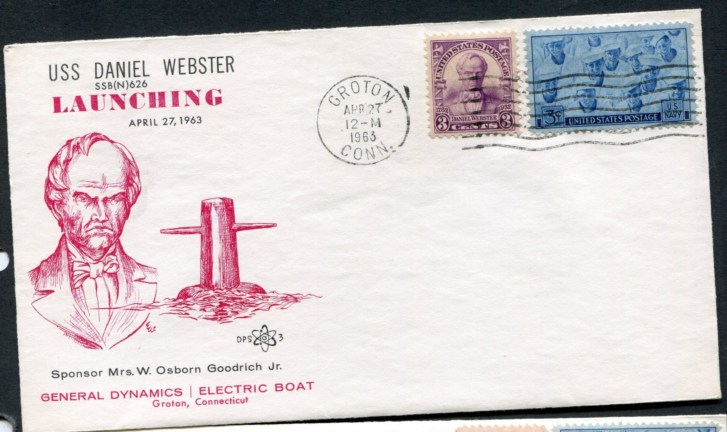 USS Daniel Webster Ballistic Missile Submarine Launching 1963, Groton ...