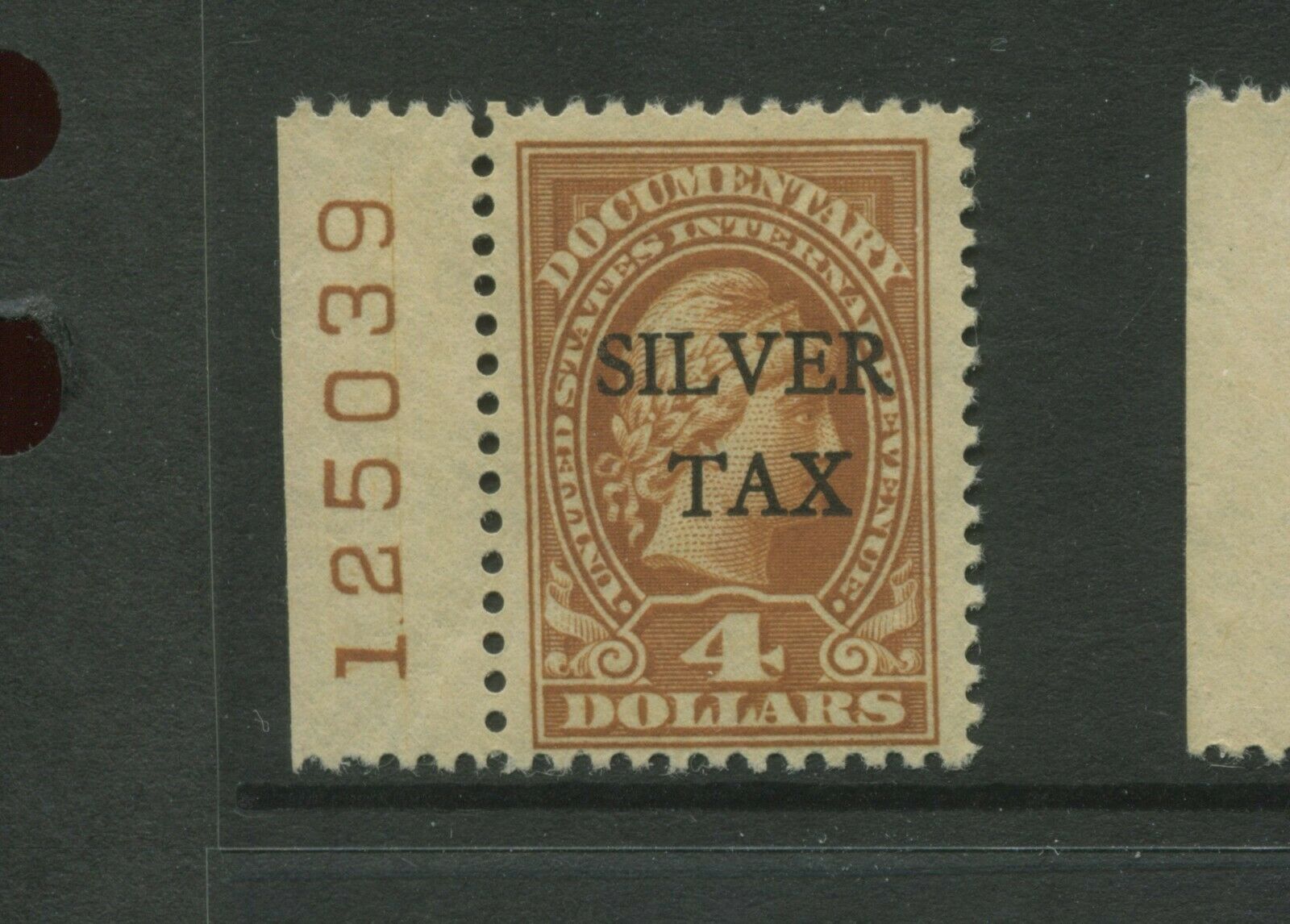 RG16 Silver Tax Revenue RARE Plate # 125039 Mint Stamp (RG16-PL1 ...