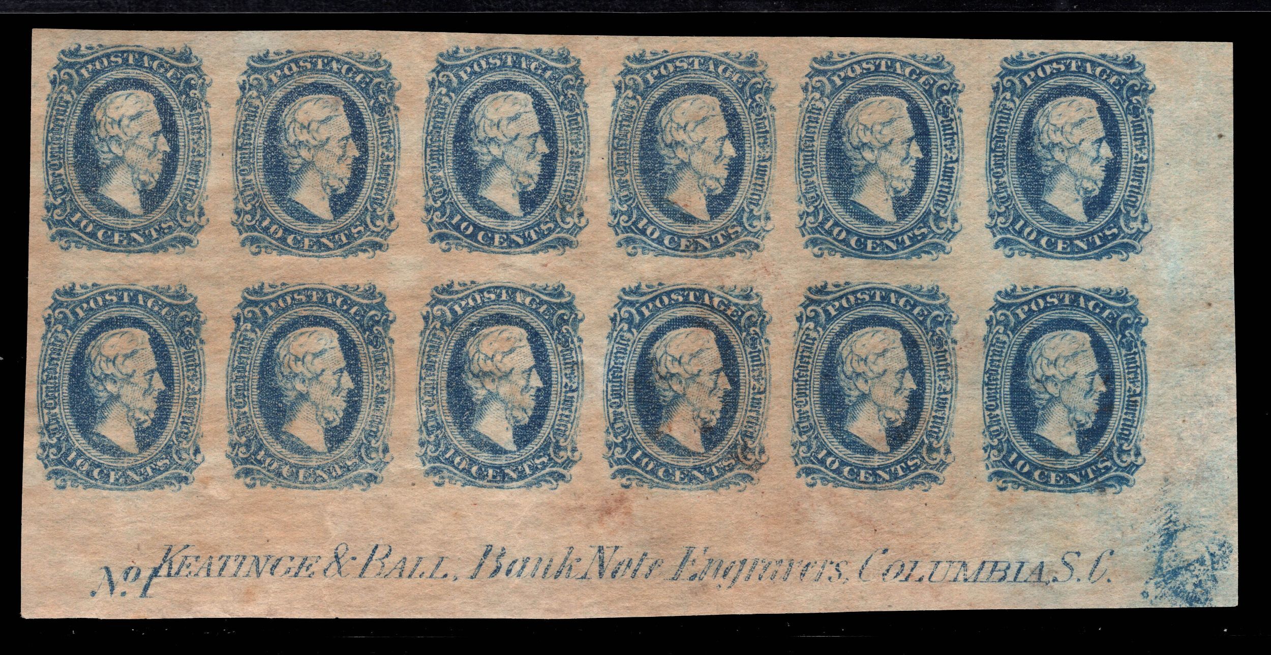 US Stamps CSA # 11 Mint OG 9nh/3lh Plate Block of 12 $600++ LOT #18905 ...