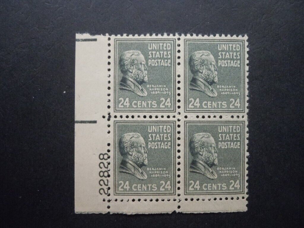 #828 24c Benjamin Harrison Plate Block #22828 MNH OG VF "Includes New ...