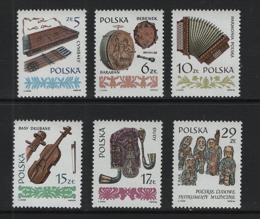 Poland #2603-2608 MNH 1984 musical instruments | Europe - Poland ...