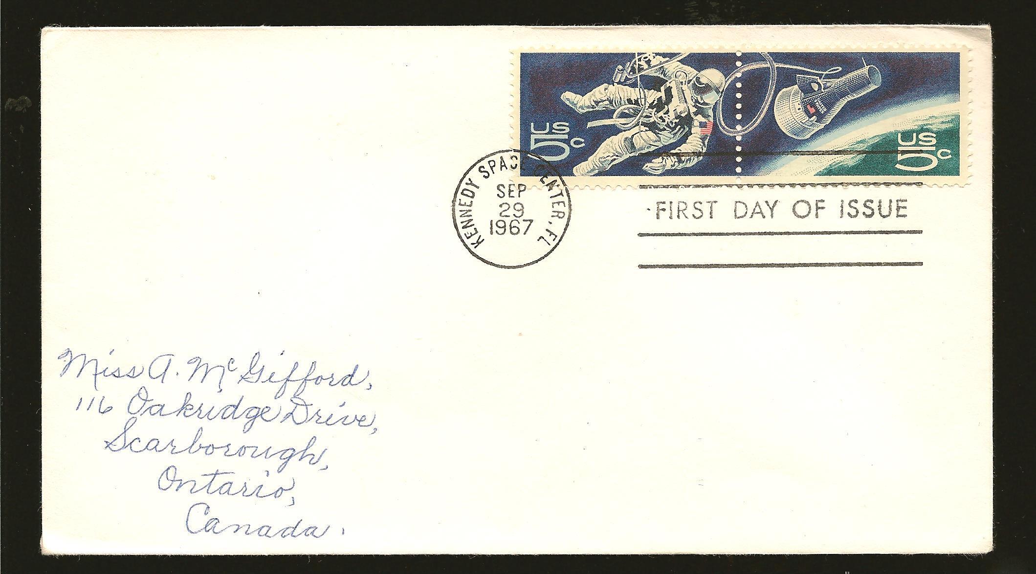 USA SC#1331-1332 Se-tenant Pair on 1967 Kennedy Space Center First Day ...