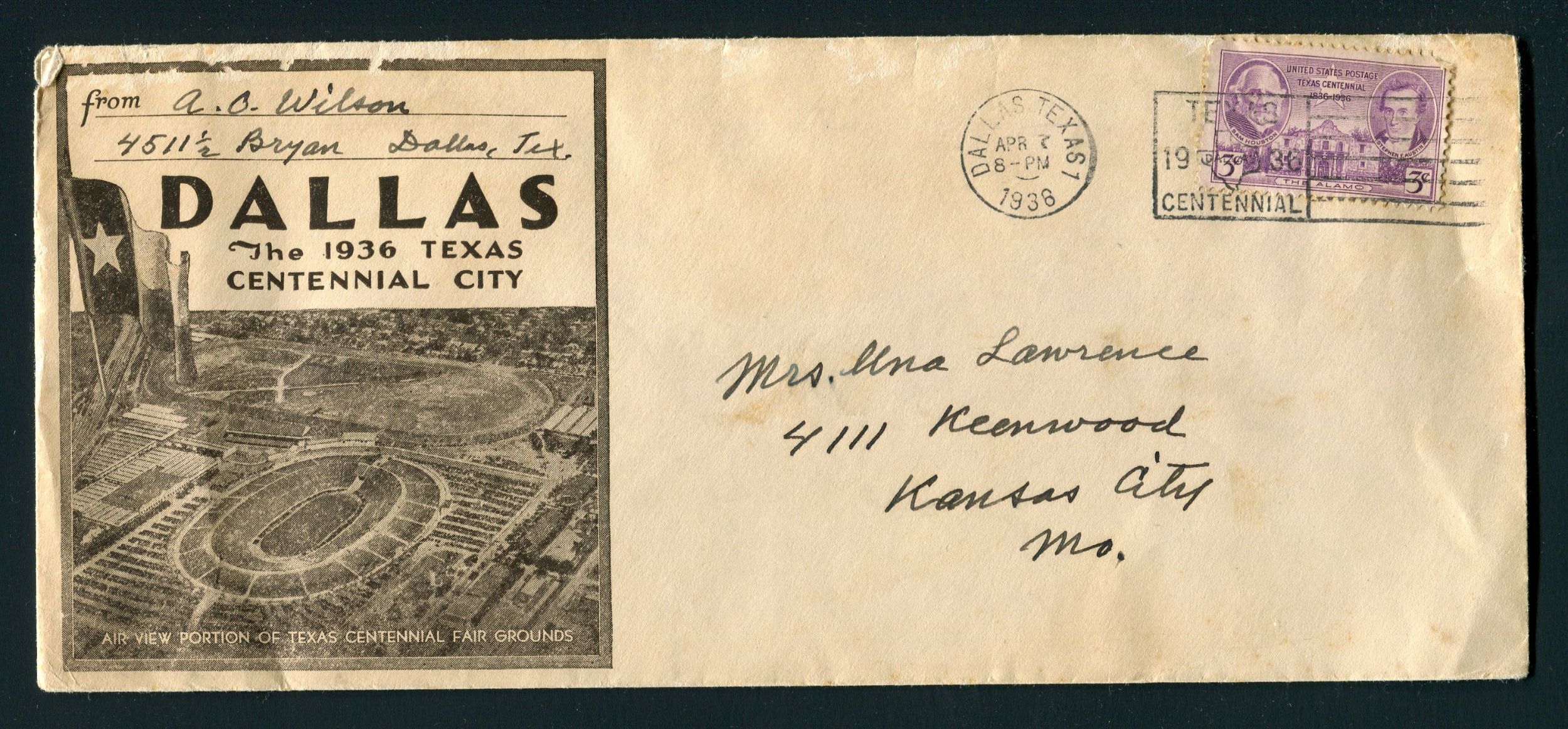1936 Dallas, Texas - Illustrated Both Sides | United States, General ...