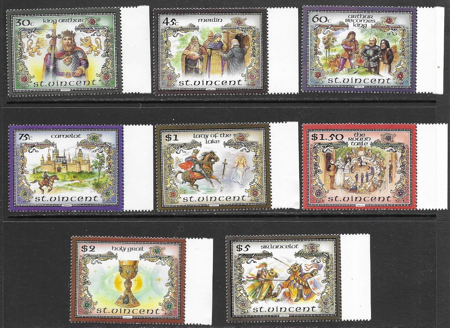 St. Vincent 979-9G MNH King Arthur set cpl. x 50 sets , vf. 2022 CV ...