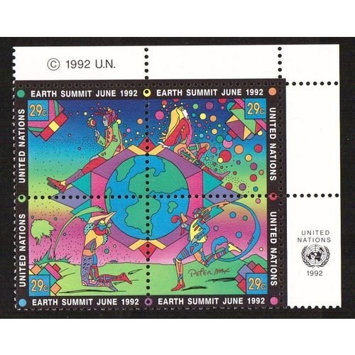United Nations Vienna #129-132a MNH 1992 earth summit block of 4 ...