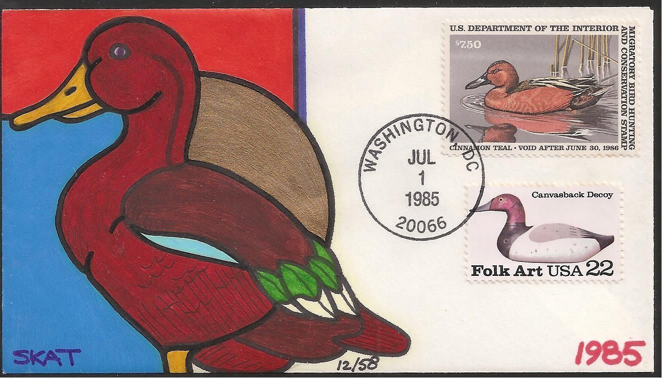 SKAT Hand Painted Combo FDC for the 1985 Federal Duck Stamp | United ...