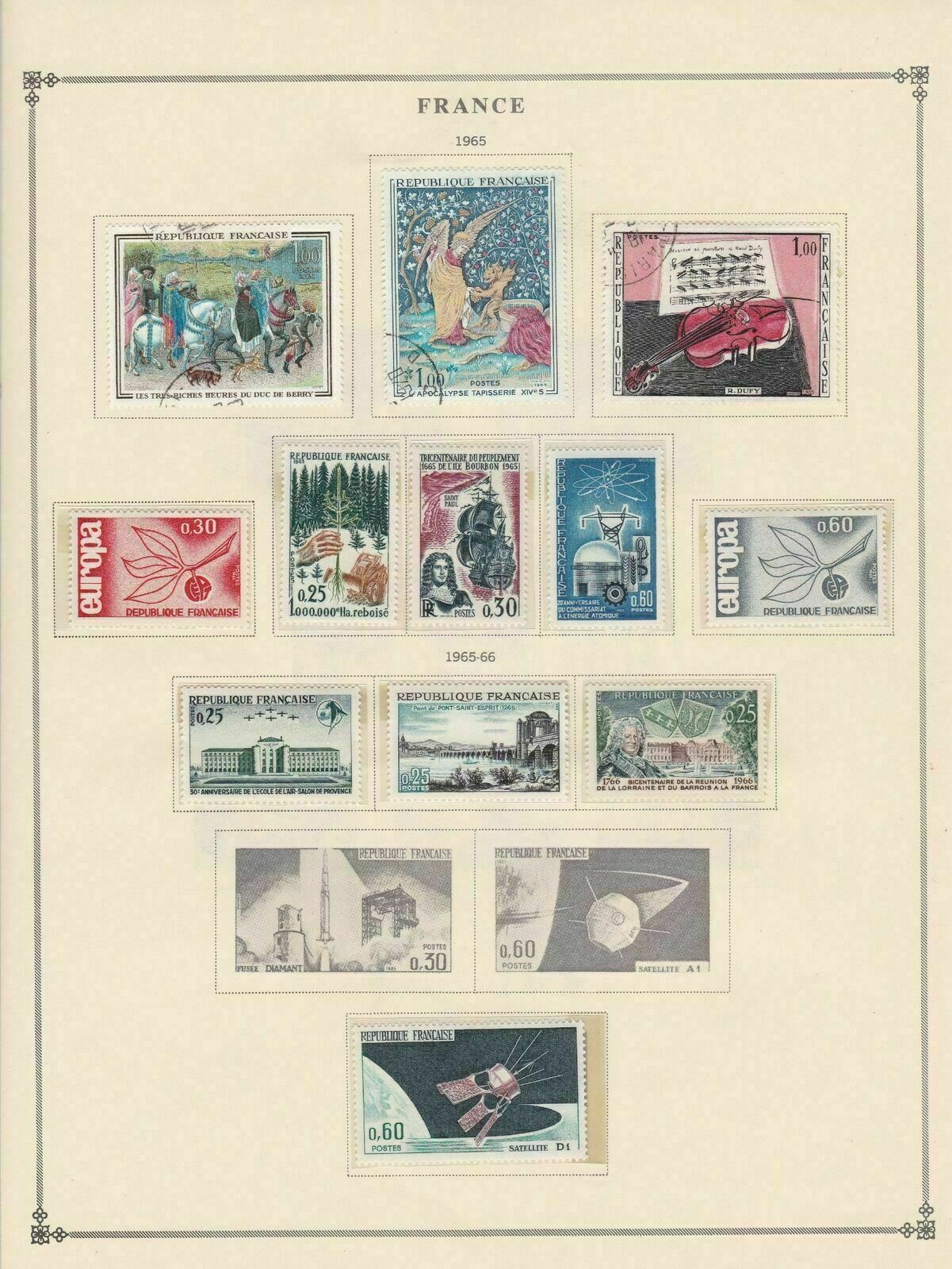 france 1965 stamps page mounted mint & used ref 17491 | Europe - France ...