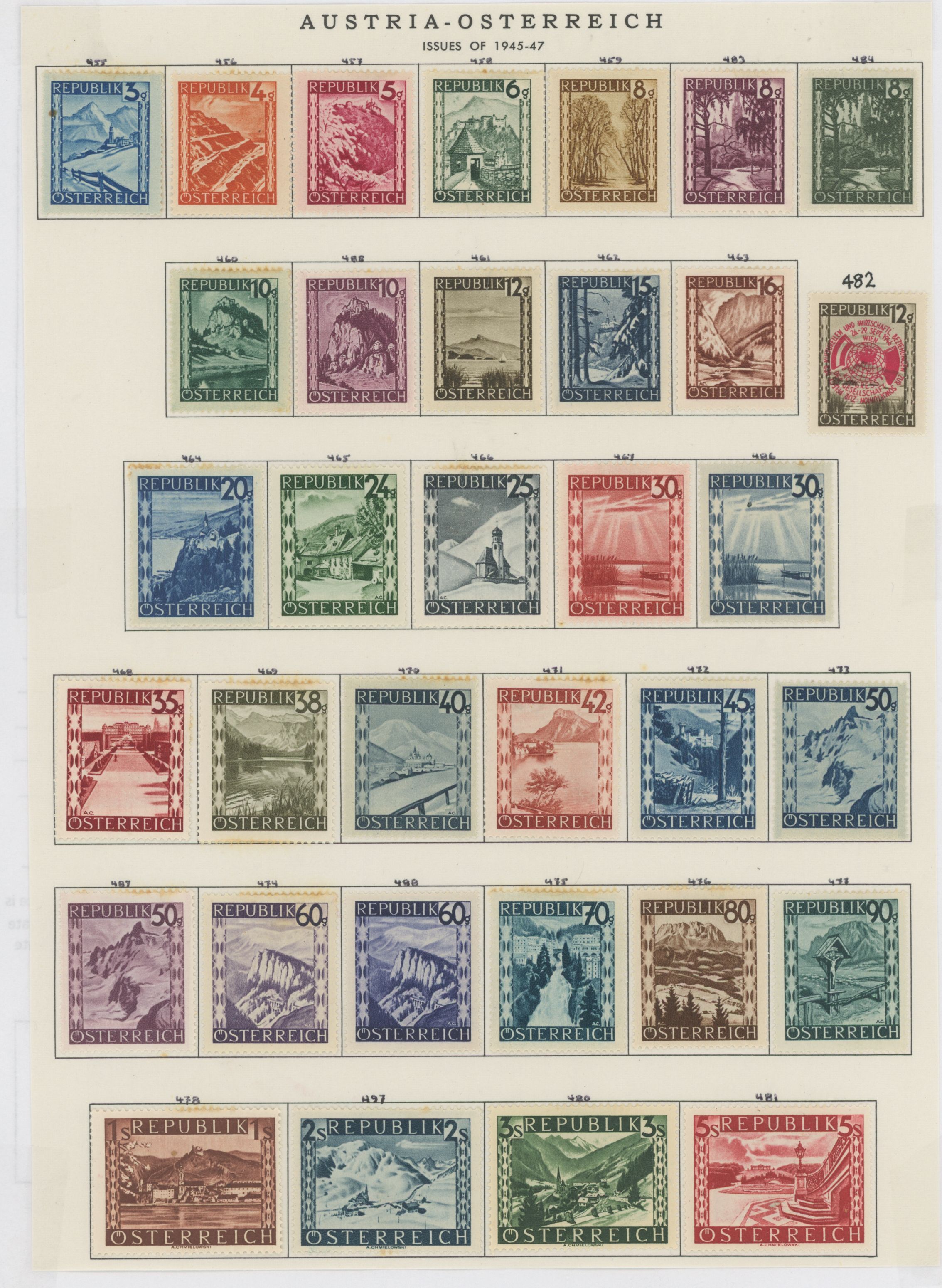 Austria #455-481 Single (Complete Set) | Europe - Austria, General ...