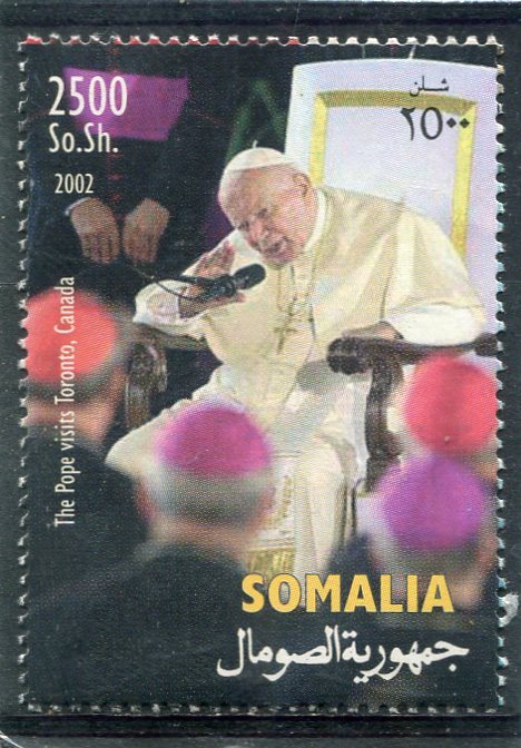 Somalia 2002 POPE JOHN PAUL II in Toronto 1 value Perforated Mint (NH ...