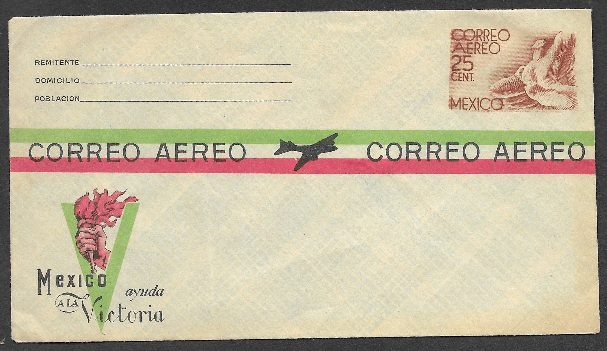 Mexico - 25c Airmail Envelope (1) Unused | Central & South America ...