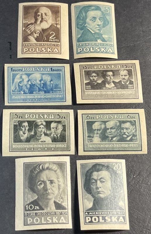 Poland # 396-403--Mint/Never Hinged--Imperf as Issued--Complete Set ...
