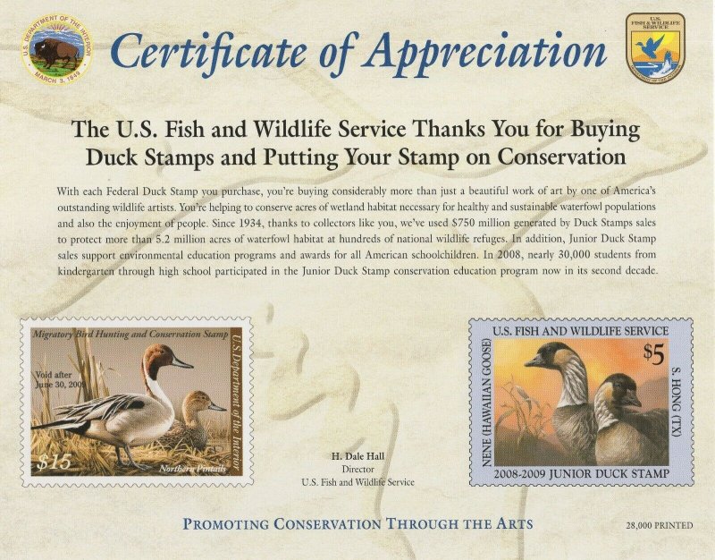 RW75 - JDS16 - Certificate Of Appreciation. No Stamps. #02 COARW75 ...