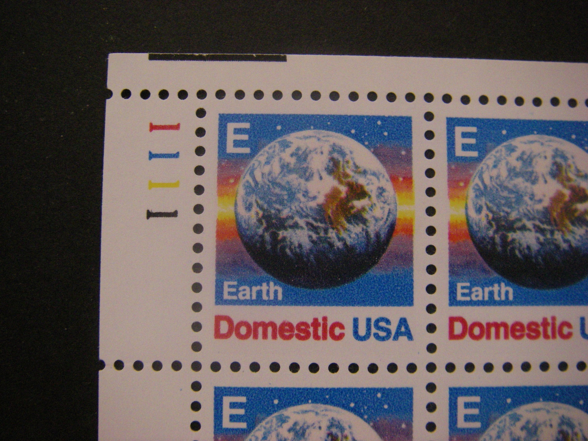 Scott 2277, 25c nondenominated E Earth, PB4 #1111 x 4 Matched Set, MNH ...