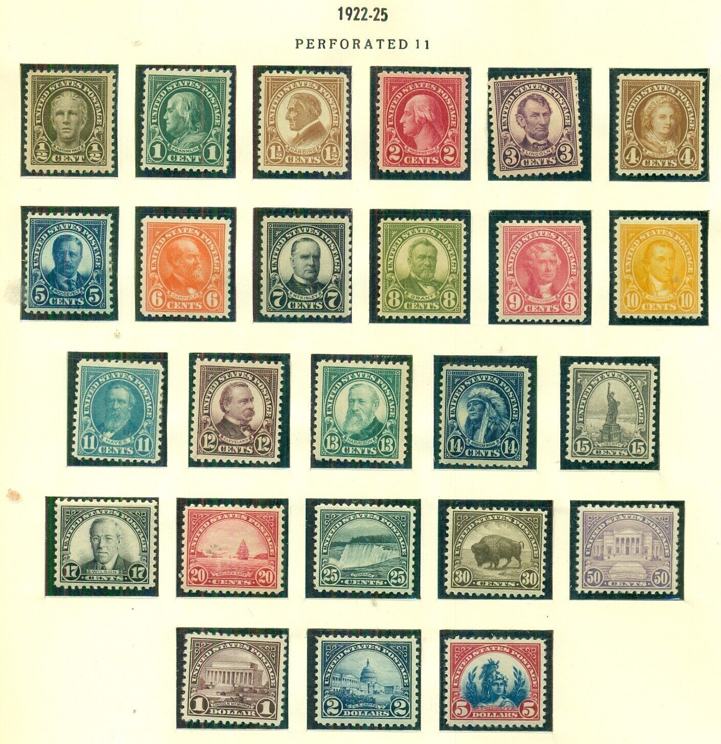 US #551-73, ½¢ - $5.00 Complete set, og, mostly NH/some LH, Scott $802. ...