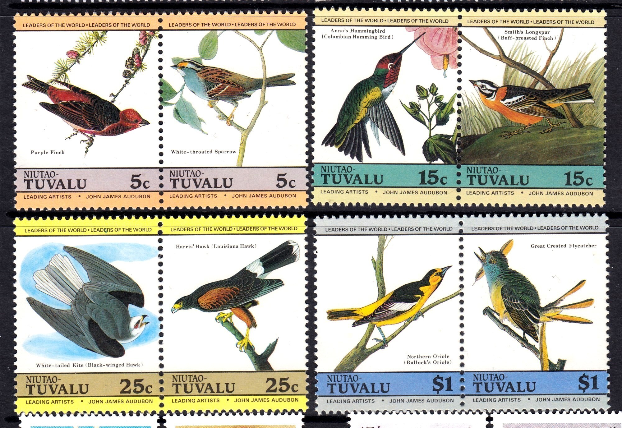 Tuvalu - Niutao 1985 Audubon Birds Complete Mint MNH Set SC 25-28 ...