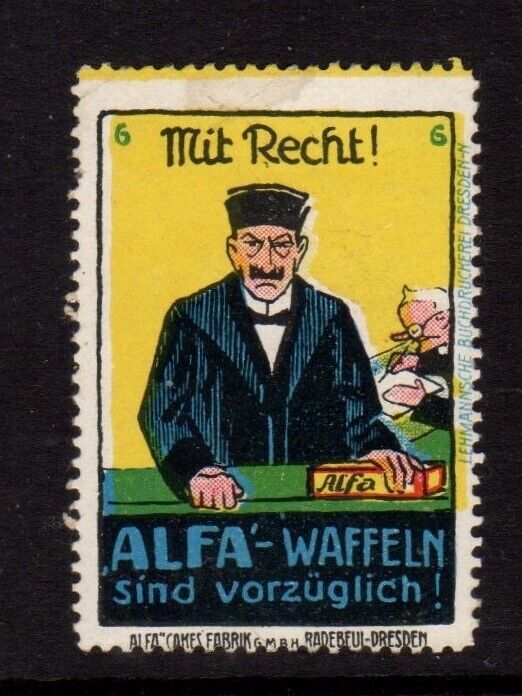 German Advertising Stamp - Alfa Cakes, Waffles & Honey Cake - #6 ...