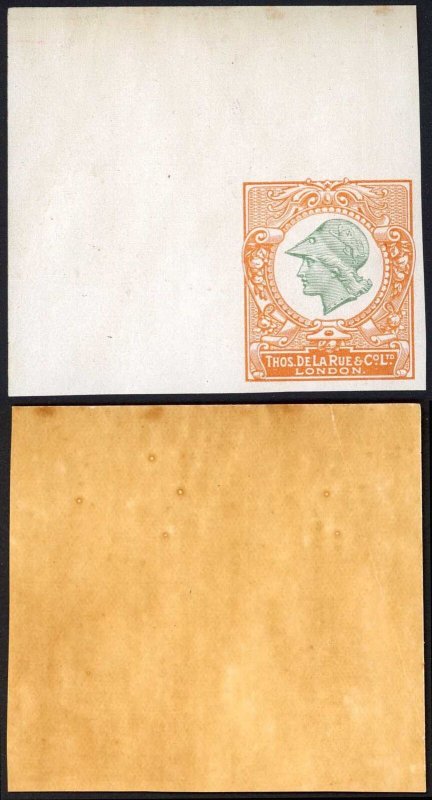 1897 DLR Minerva Head Dummy Stamp in Green and Orange | United States ...