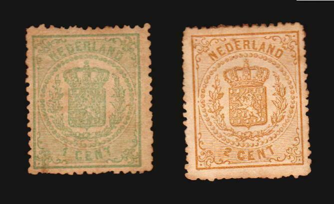 Netherlands Nederland classic Dutch stamp NVPH #15 #17 Sc#19 #21 ...