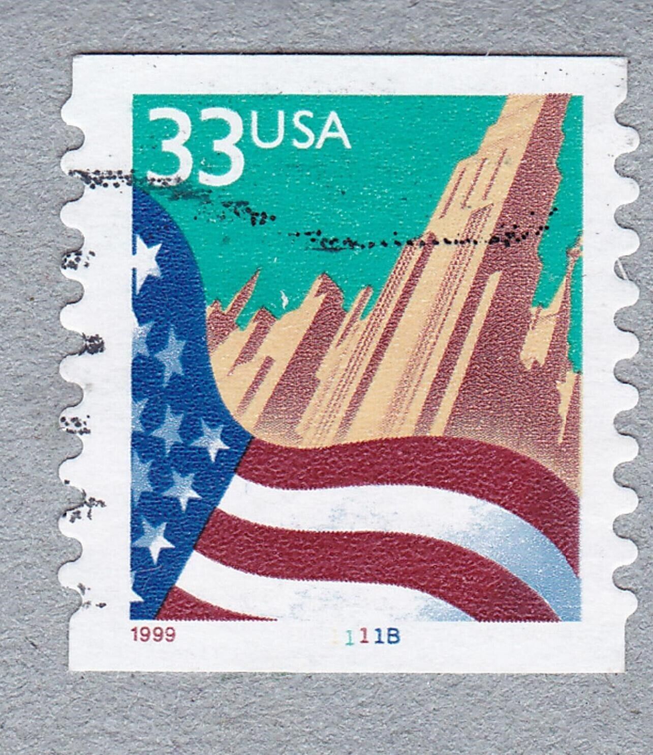 Used PNC1 33c Flag SA 1111B US #3281 Large Date | United States ...