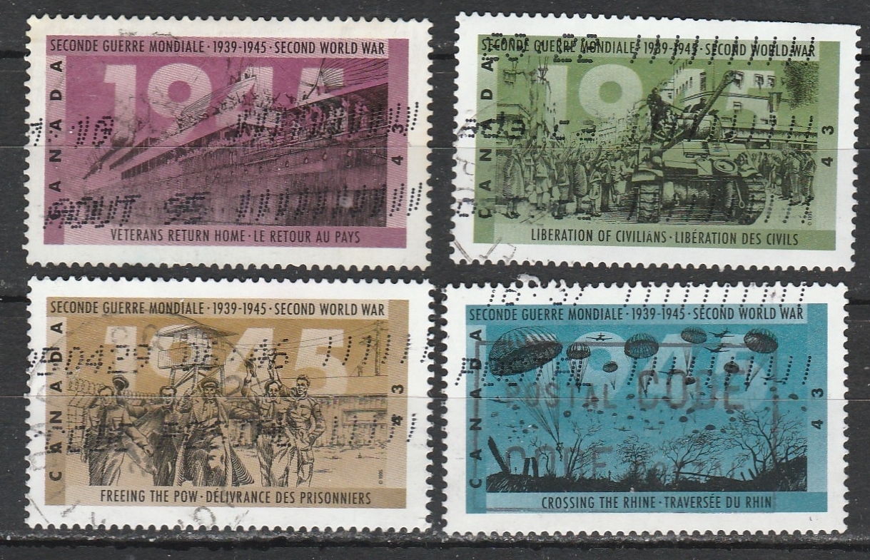 Canada 1541-44 (O) "1995" La 2e guerre mondiale Complet | Canada ...