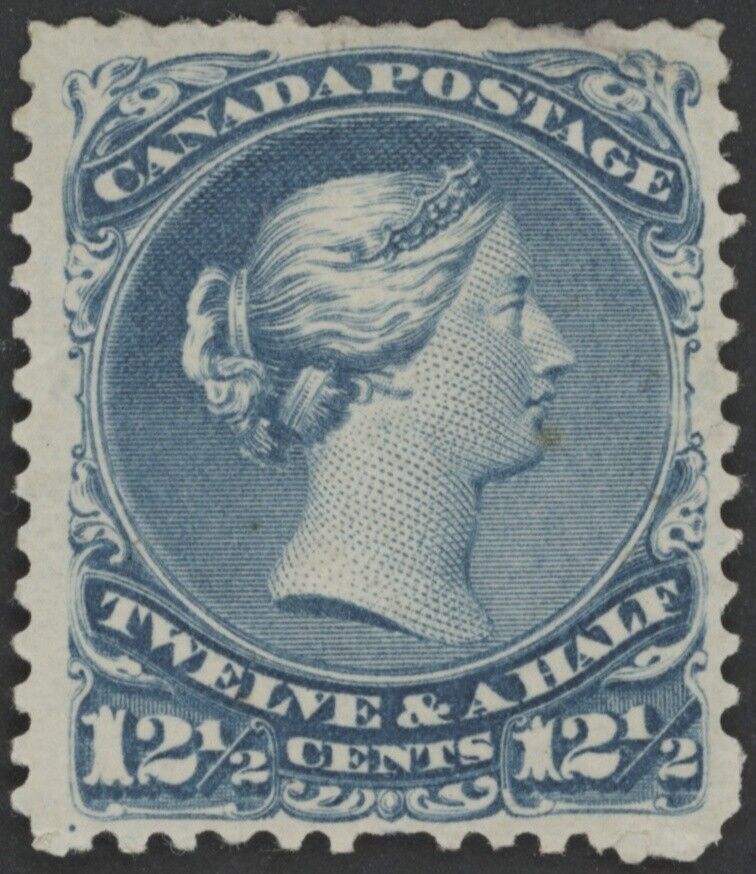 Canada #28 12 1/2c Blue Large Queen Victoria ,Mint, Previously Hinged ...