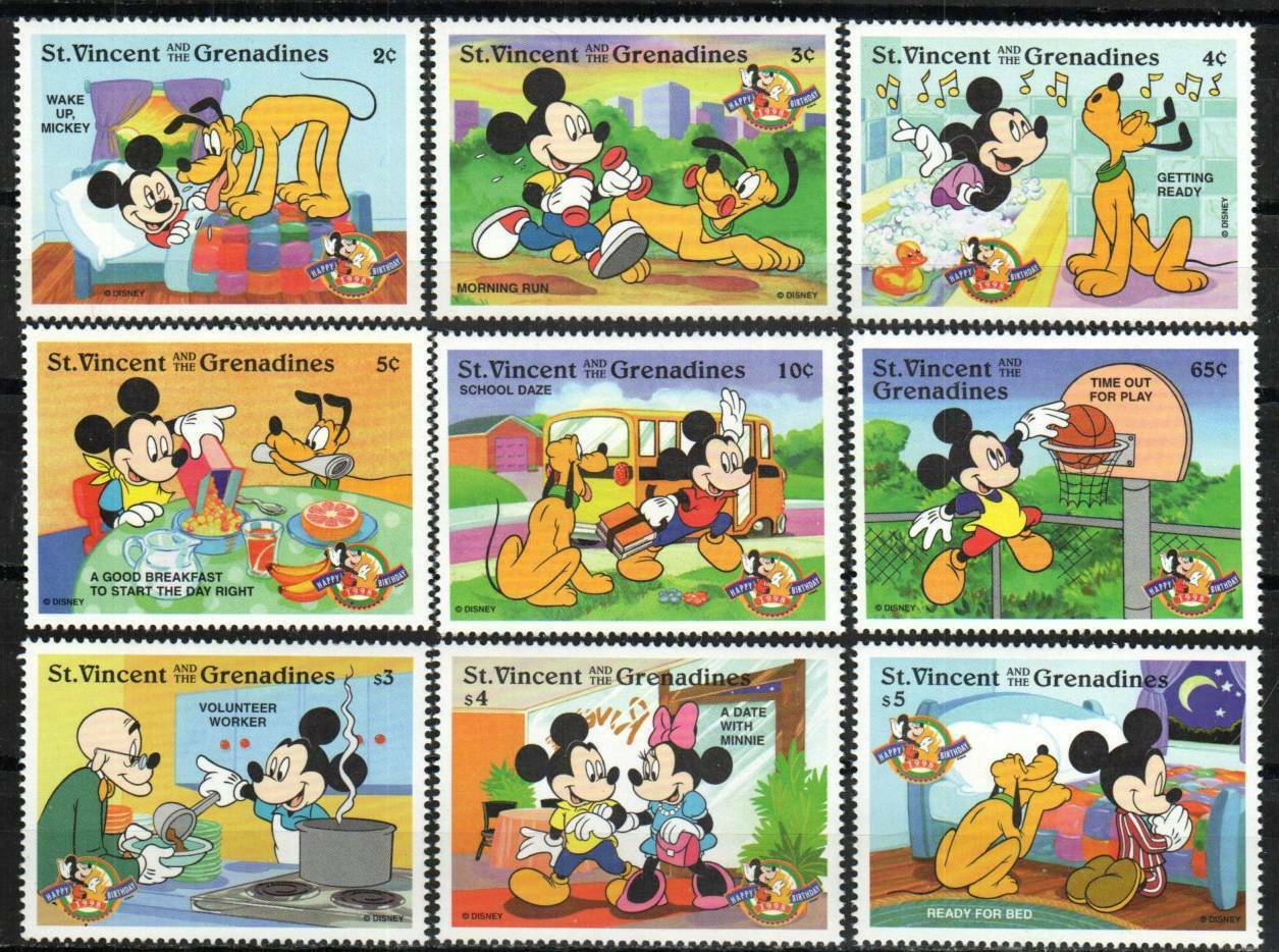 Saint Vincent Stamp 2562-2570 - Disney's Mickey Mouse turns 70 ...