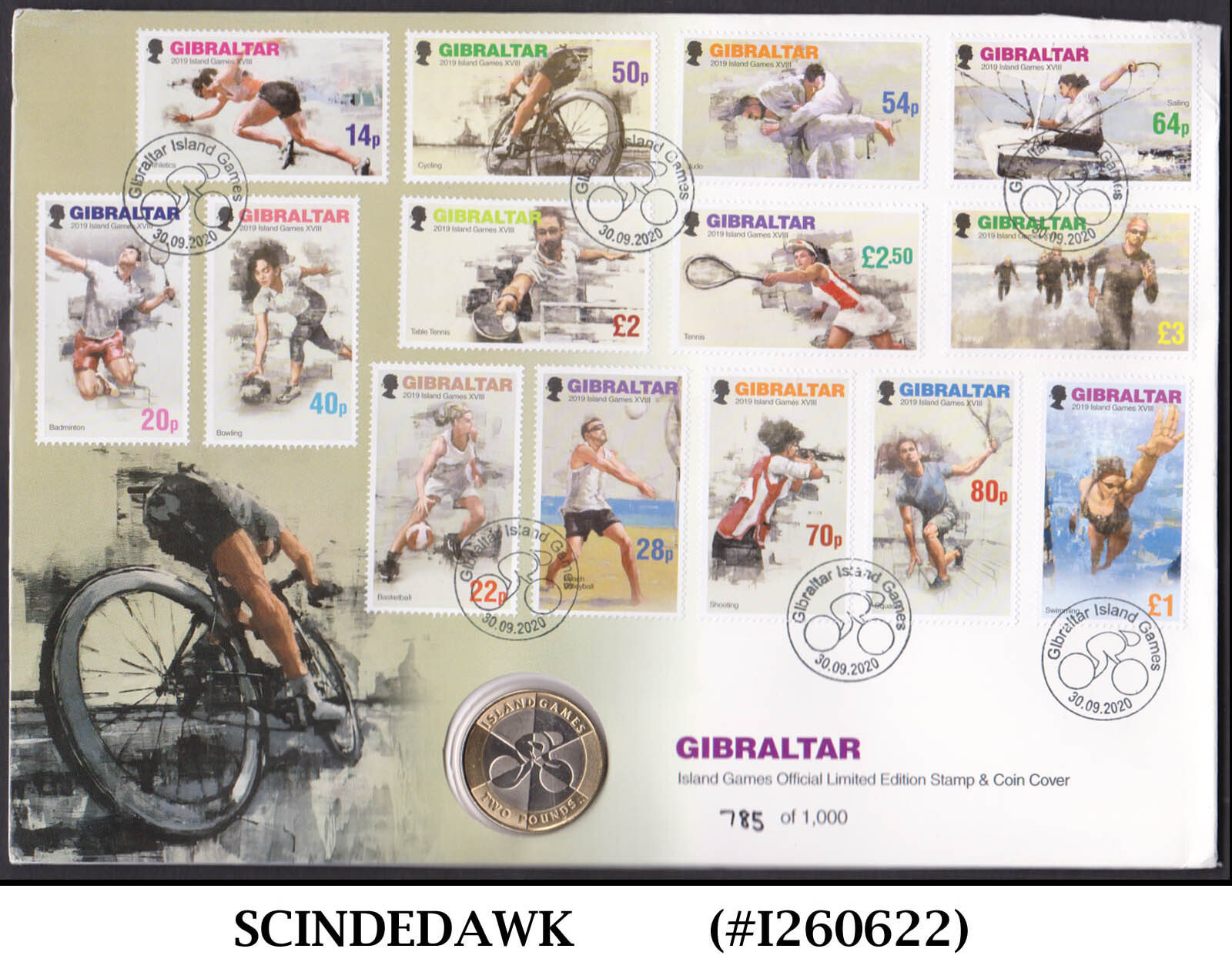 Gibraltar - 2020 Island Games Official Limited Edition Coin Cover ...