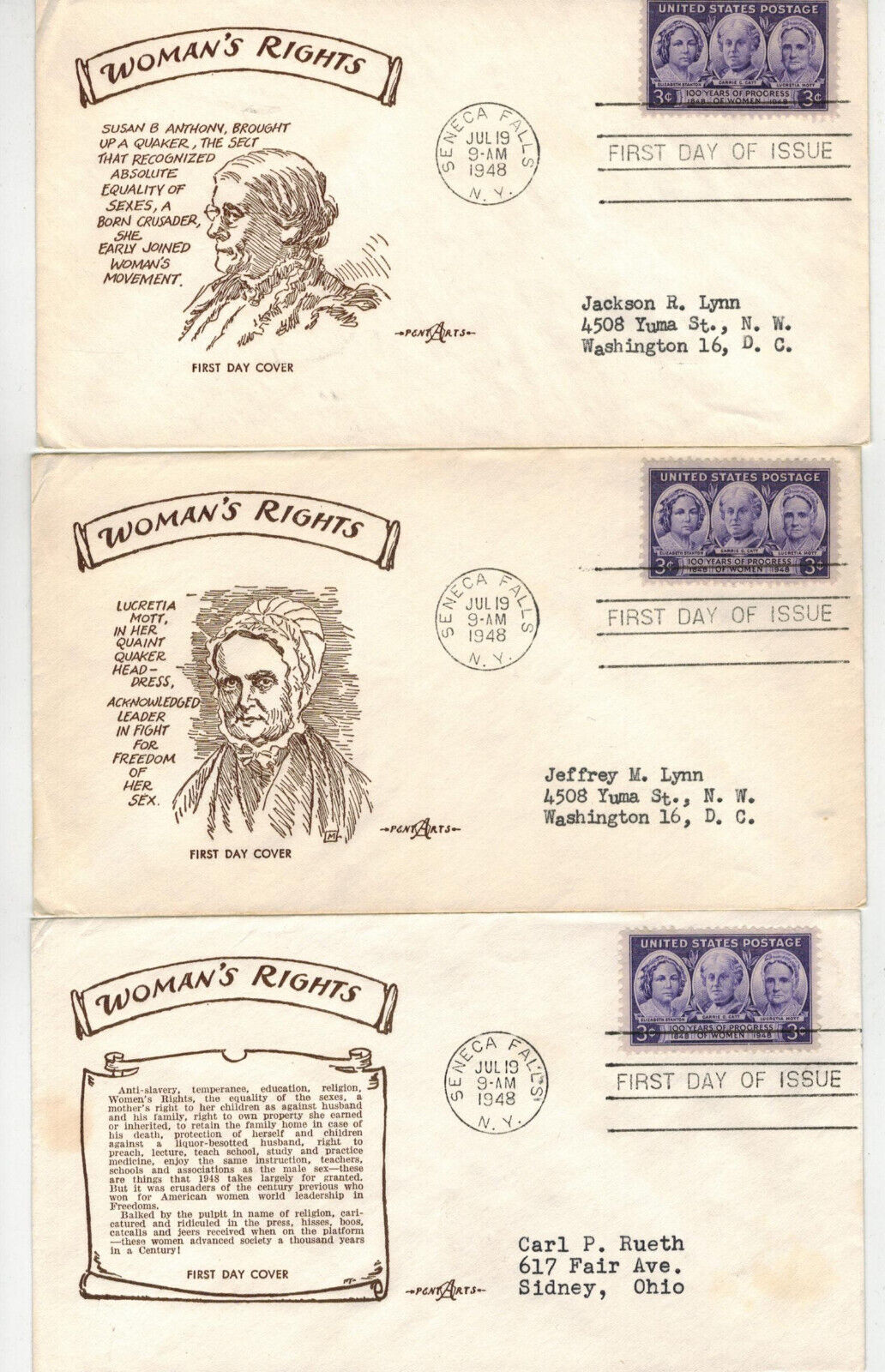 1948 Better Cachet American Women's Progress 959 SET of 3 Different ...
