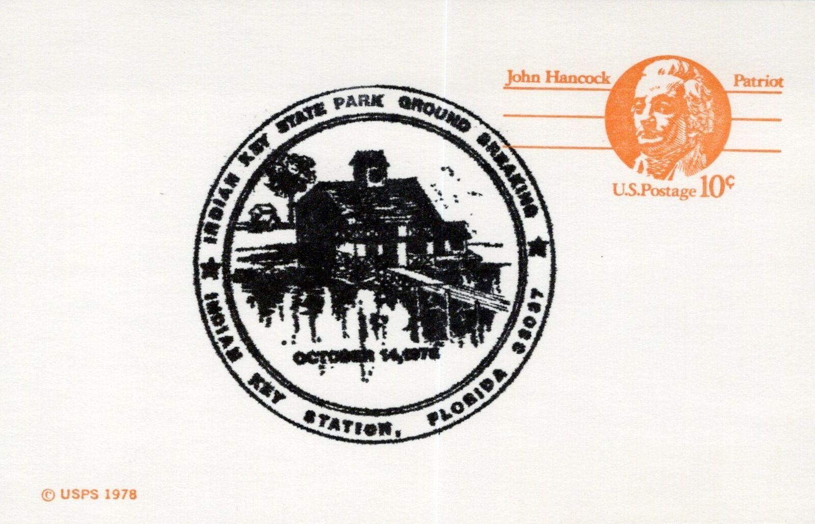 US Postal Card Special Pictorial Postmark Indian KEY State Park FL 1978 ...