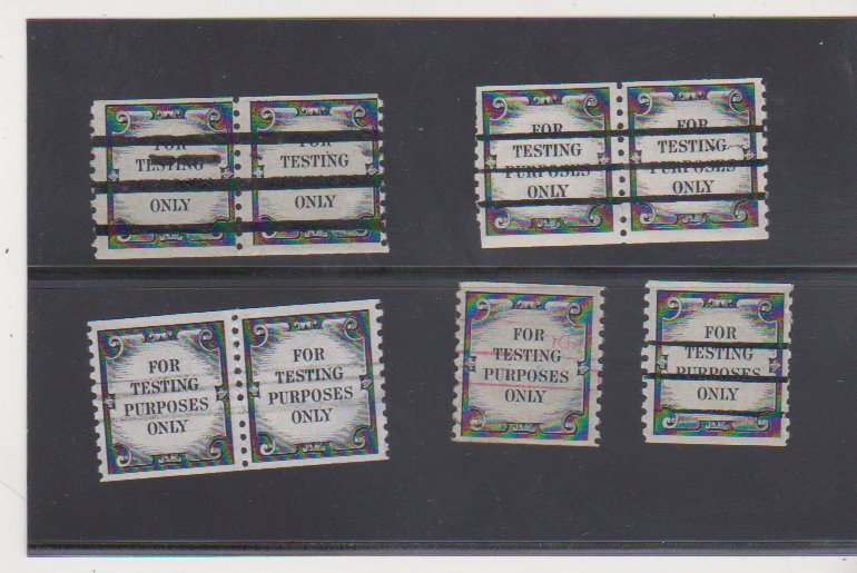 Scott # TD107 Defaced 8 Different Dummy Test Stamps Pair + single MNH ...