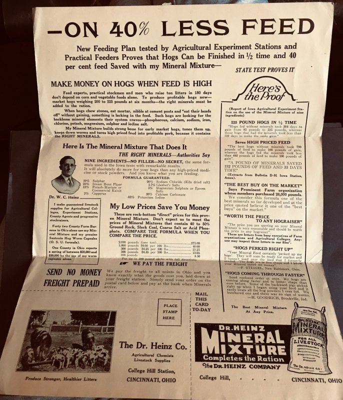 1924 Hogflyer George Washington 2c Scott #583 USED Heinz Mineral Ad Dec ...