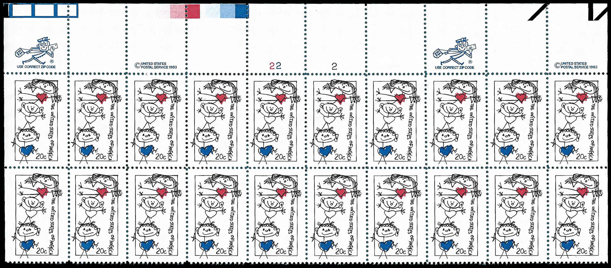 PCBstamps US #2104 PB $4.00(20x20c)Family Unity,(222), MNH, (PB20-2 ...