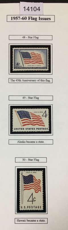 US Stamps # 1094/1175 1957-1960 Flag Issues Mint OG NH Collections LOT ...