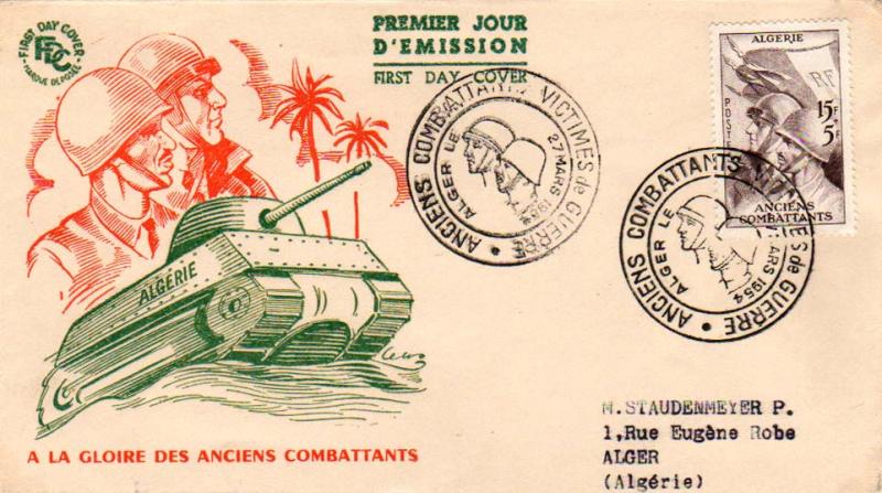 Algeria 8F Oran Coat of Arms 1954 Anciens Combattants Victimes de ...