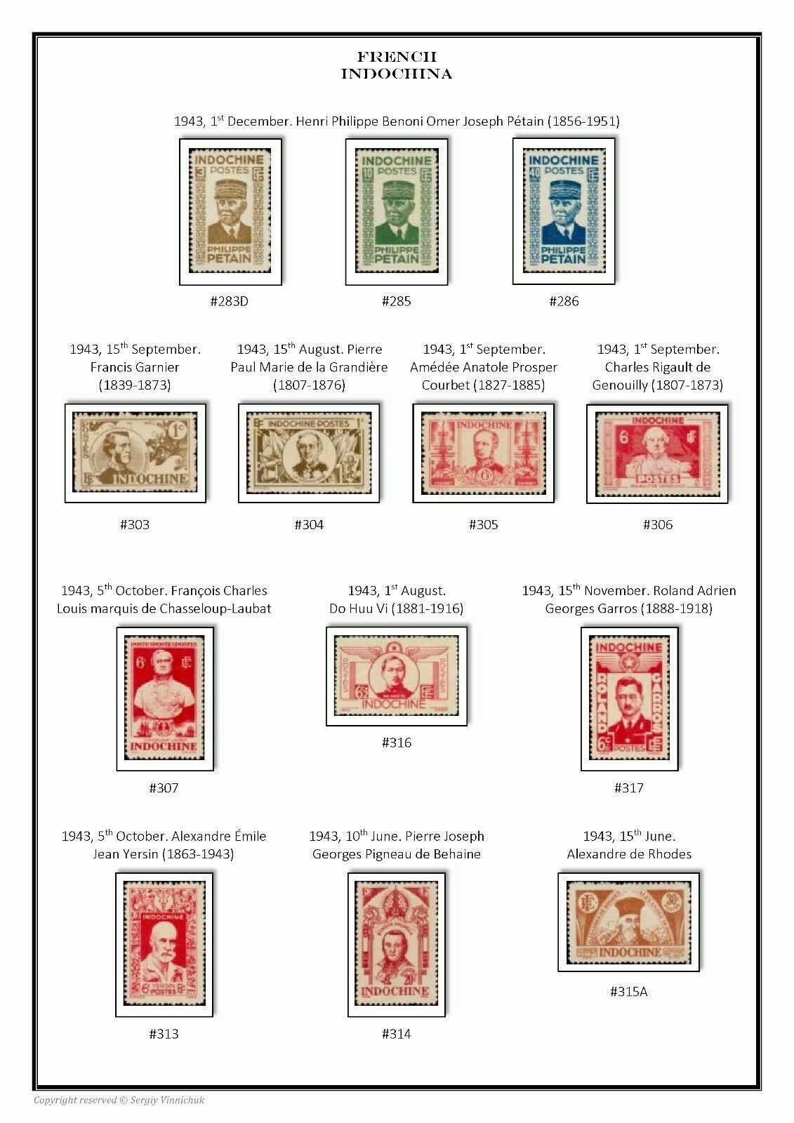 FRENCH INDOCHINA 1889-1949 PDF STAMP ALBUM PAGES / HipStamp